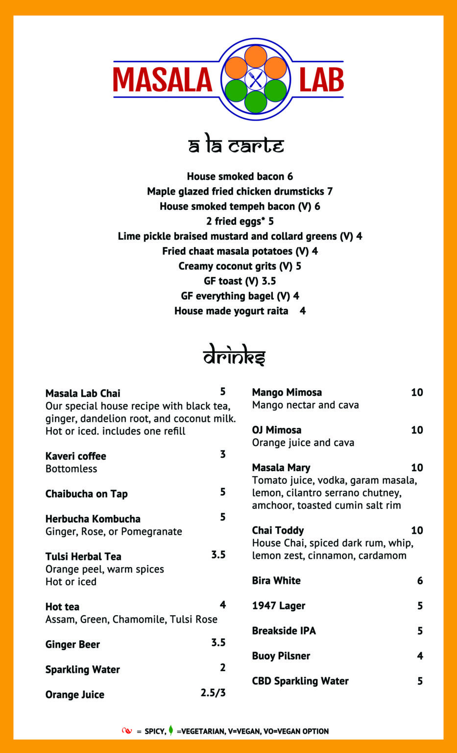 Our Menu - Masala Lab PDX